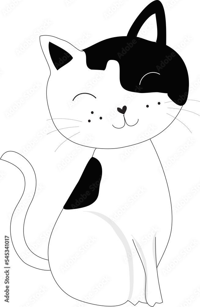 Cute cat carton on png background Stock Illustration | Adobe Stock