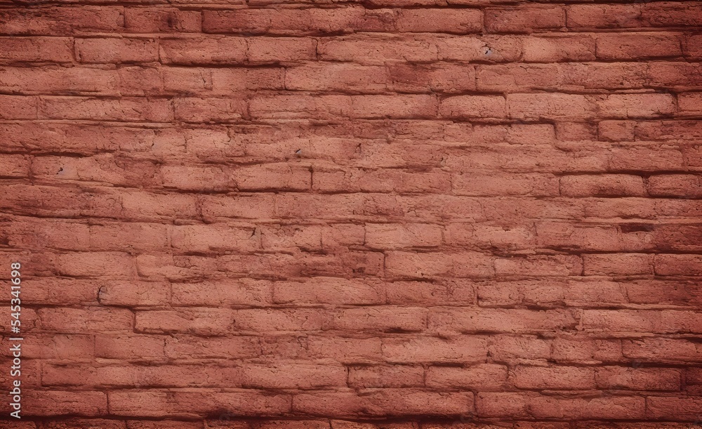 Red color brick wall for brickwork background design . Panorama format ...