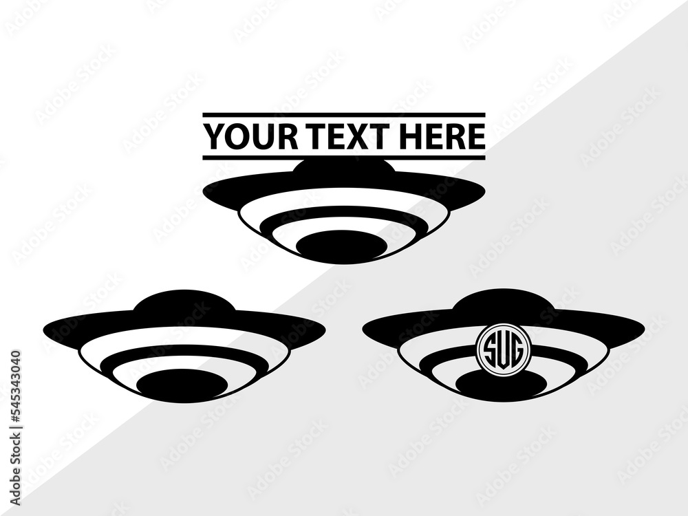 UFO Monogram, UFO Silhouette, UFO Svg, Alien Ship Svg, Flying Saucer ...