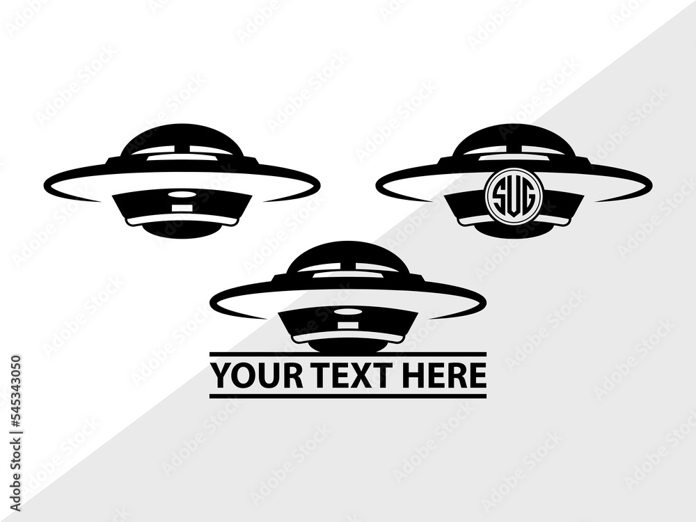 UFO Monogram, UFO Silhouette, UFO Svg, Alien Ship Svg, Flying Saucer ...