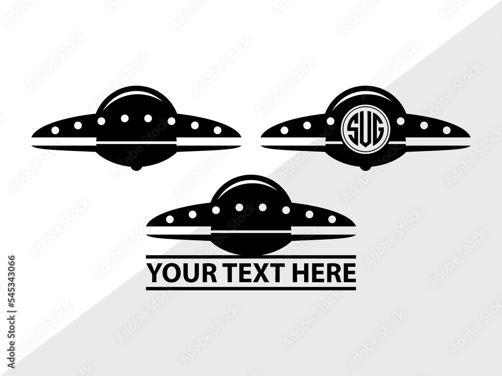 UFO Monogram, UFO Silhouette, UFO Svg, Alien Ship Svg, Flying Saucer ...