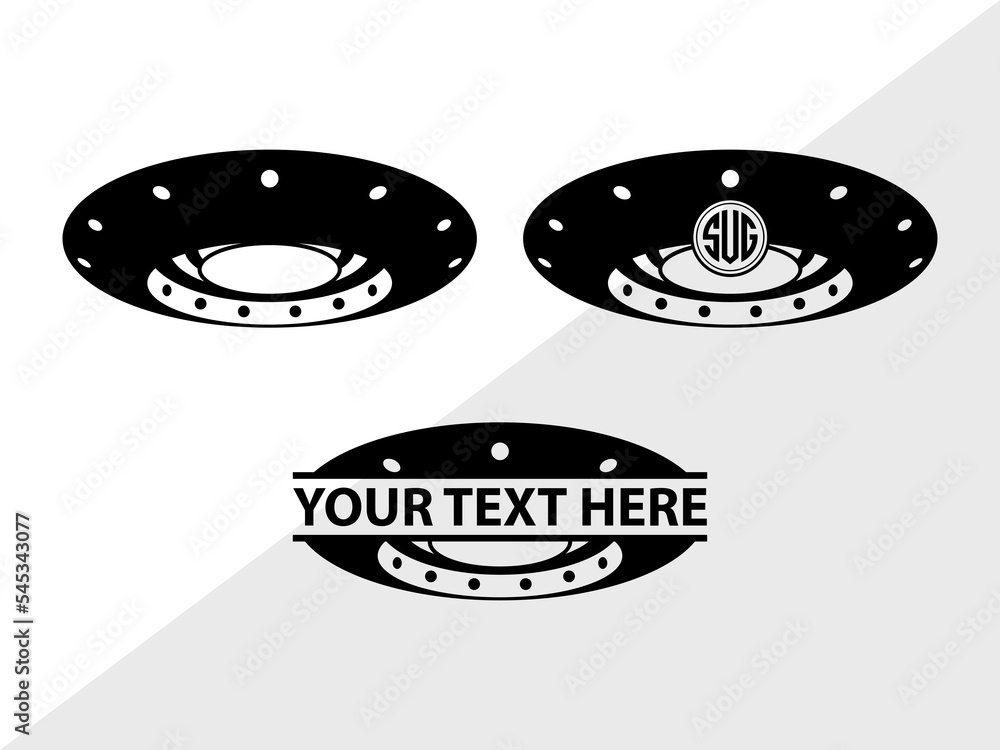 UFO Monogram, UFO Silhouette, UFO Svg, Alien Ship Svg, Flying Saucer ...