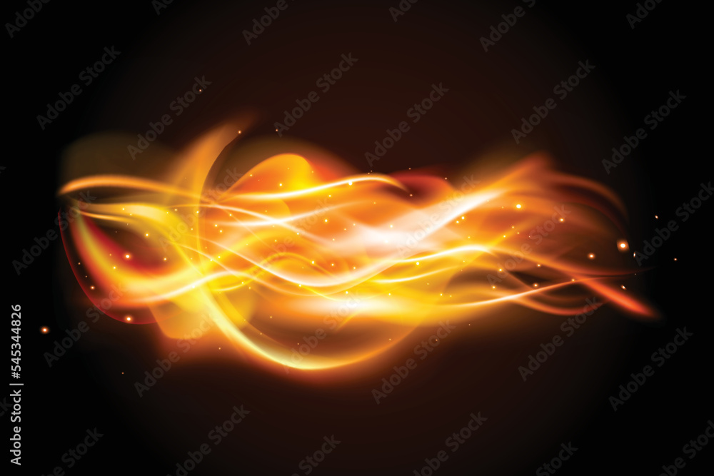 Realistic fire flame banner background Stock Vector | Adobe Stock