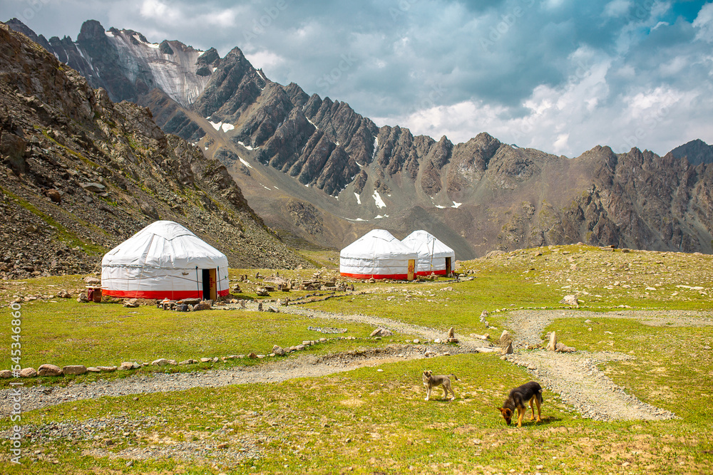 Yurt. National old house of the peoples of Kyrgyzstan and Asian ...