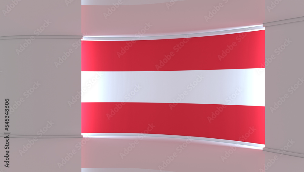 TV studio. Austria. Austrian flag. News studio. Loop animation ...