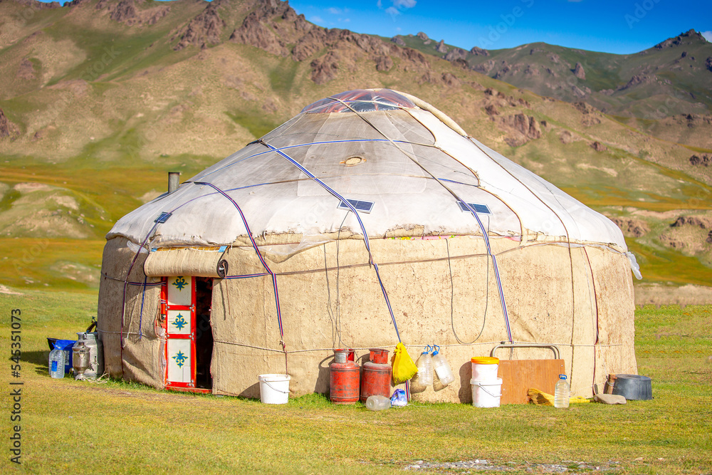 Yurt. National old house of the peoples of Kyrgyzstan and Asian ...