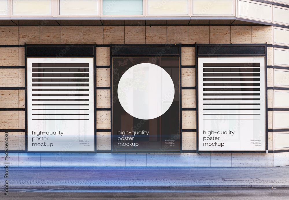 Street Outdoor Advertising Poster Mockup Stock Template | Adobe Stock