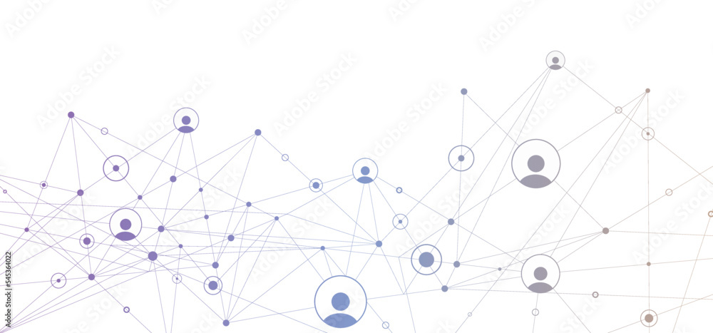 Network background. Connections with points, lines, and people icons ...