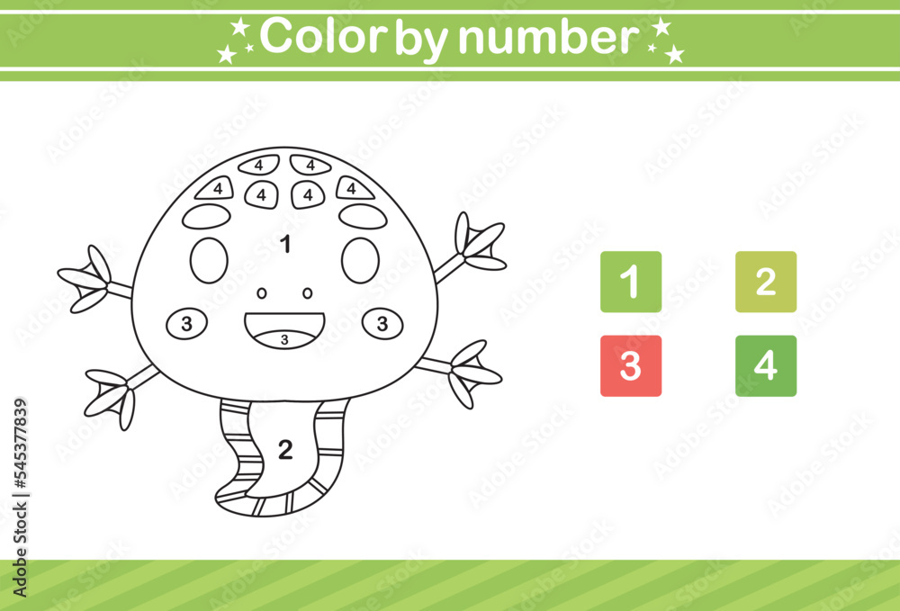 color by number of cute animal.Educational game suitable for kids and ...