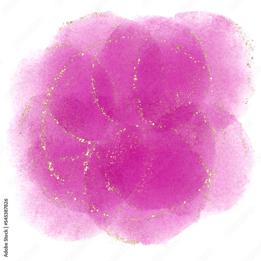 Pink watercolor splotch with glitter on transparent background Stock ...