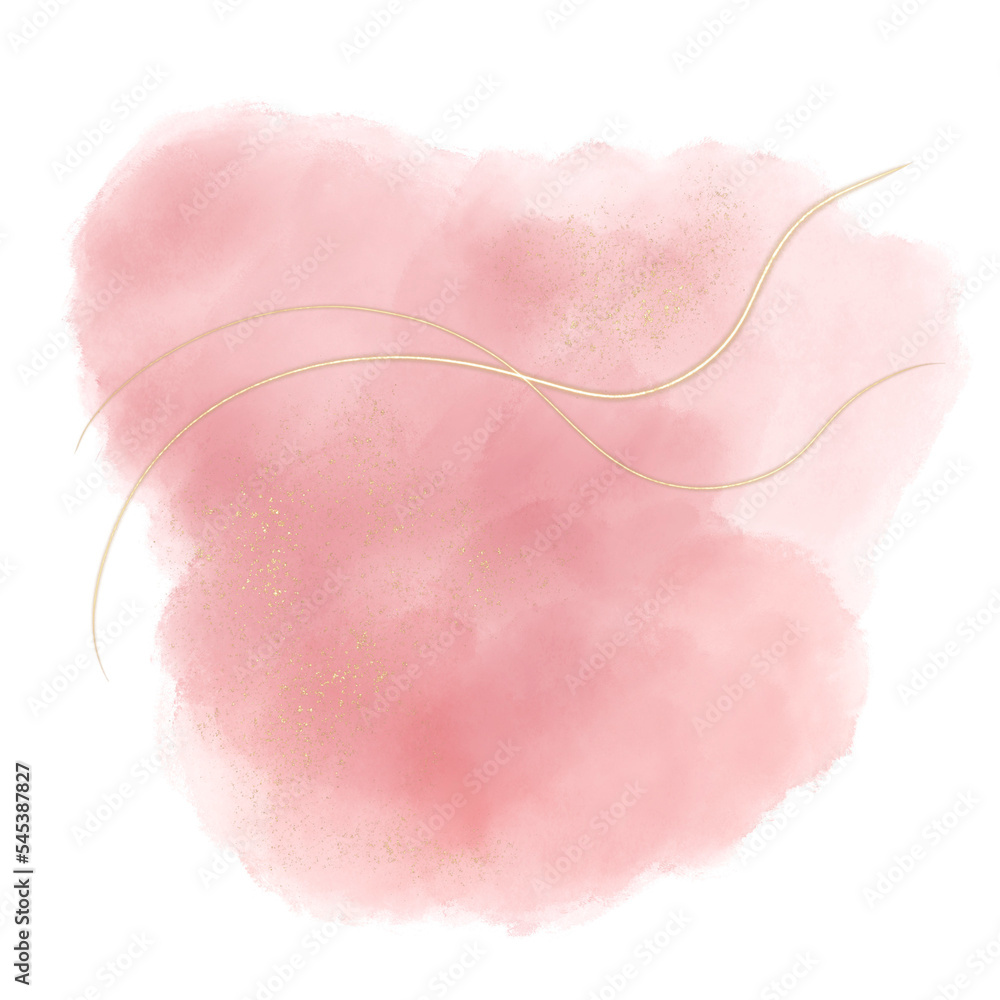 Pink watercolor splotch with glitter on transparent background Stock ...