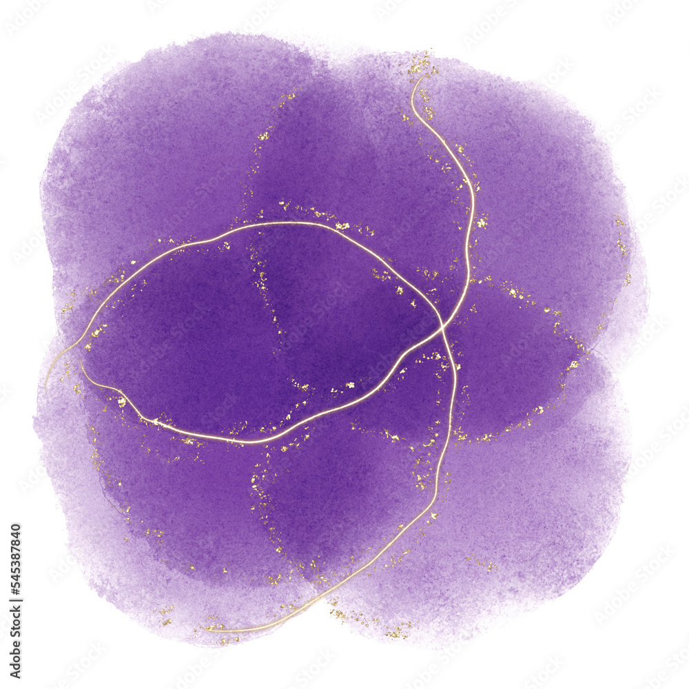 Purple watercolor splotch with glitter on transparent background Stock ...