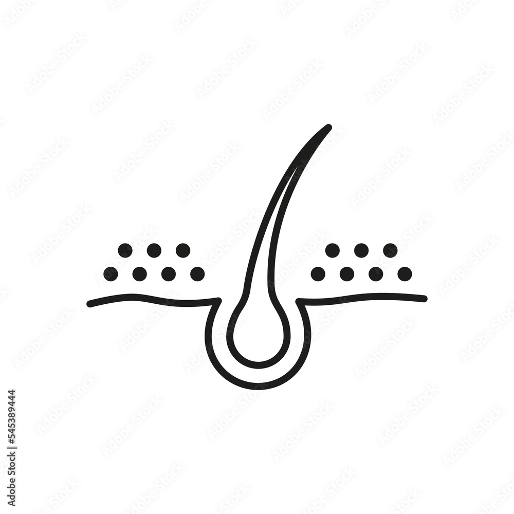 Hair Dandruff Line Icon. Unhealthy or Dirty Follicle Outline Icon ...