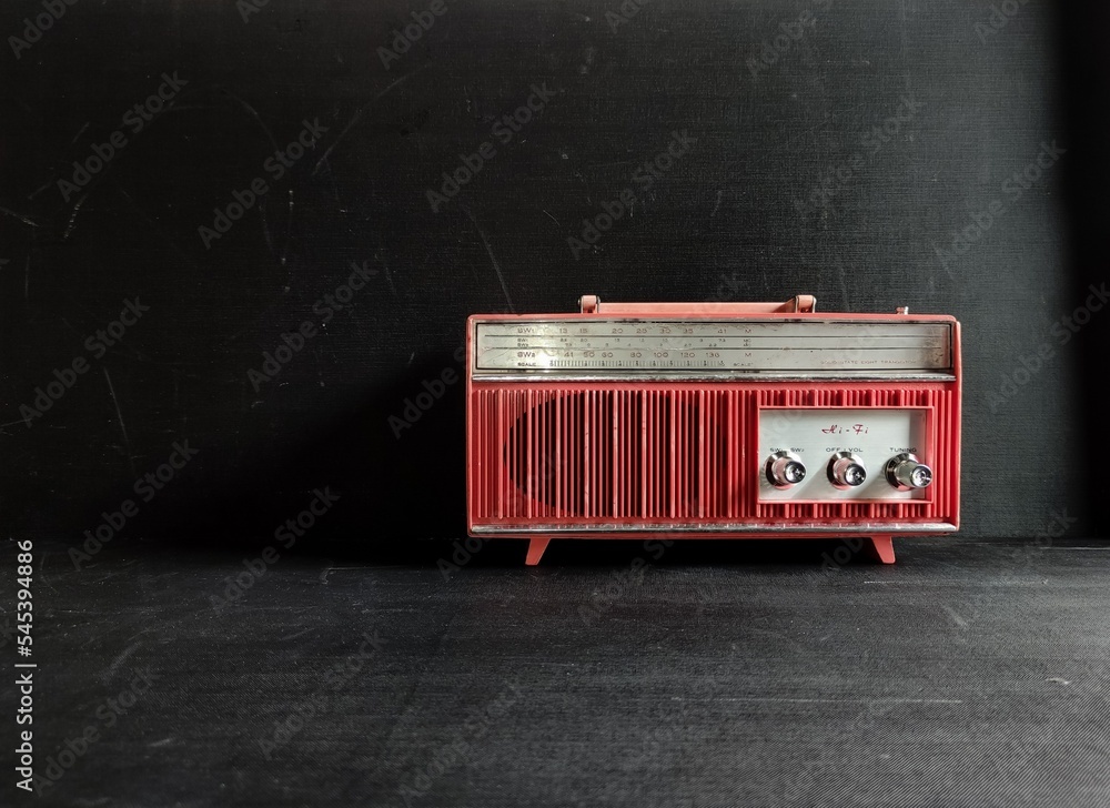 vintage transistor radio old black wallpaper background Stock Photo ...