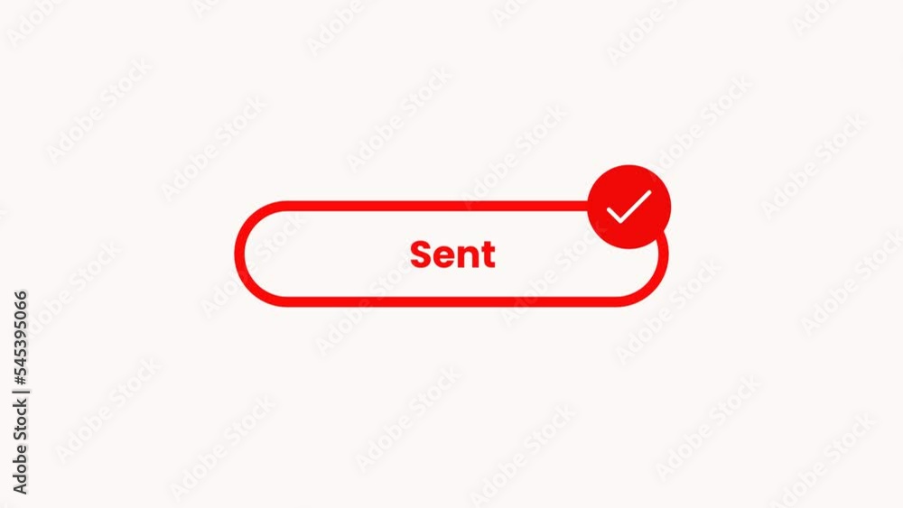 Sent text button. Luma matte with transparent background 4K resolution ...
