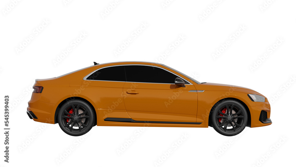 side view of orange car isolated on white, AUDI RS5 png transparent ...