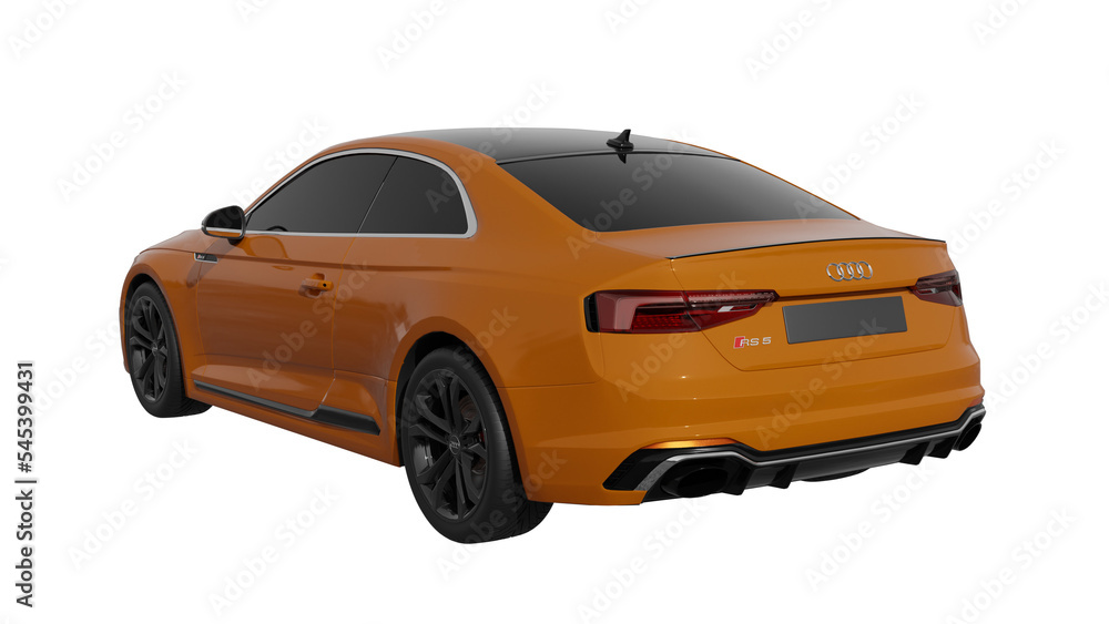 back view of orange car isolated on white, AUDI RS5 png transparent ...