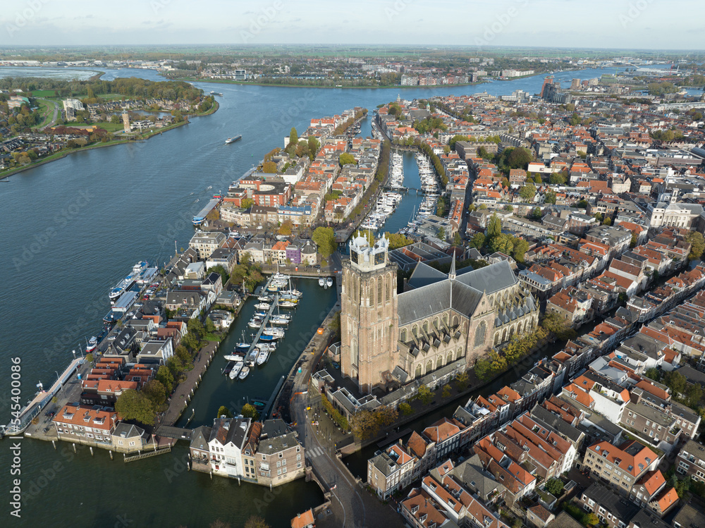 City center of Dordrecht, Dordt, South Holland, The Netherlands skyline ...