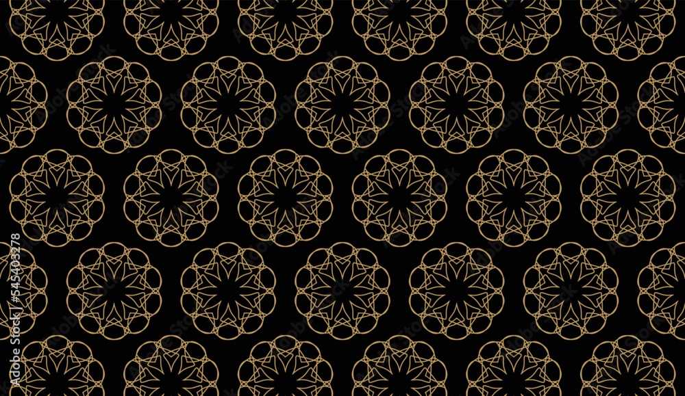 abstract luxury elegant gold and dark brown floral seamless pattern ...