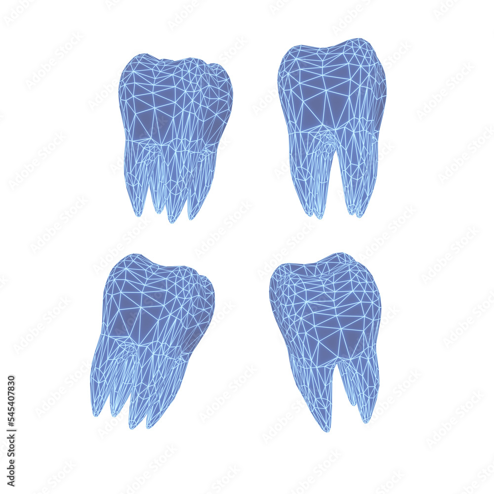 Set of 3d tooth isolated on transparent background. Render. 3d render ...