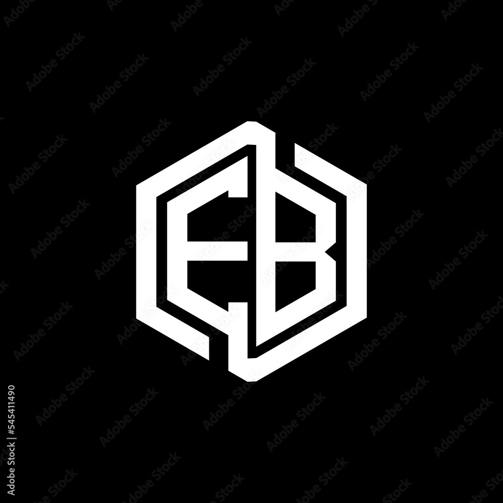 EB letter logo design with black background in illustrator, cube logo ...