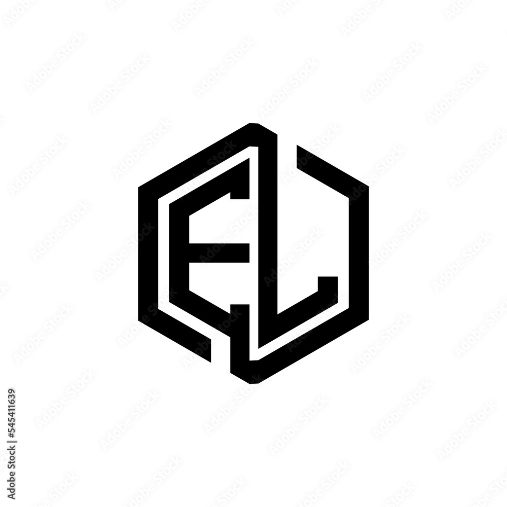 EL letter logo design with white background in illustrator, cube logo ...