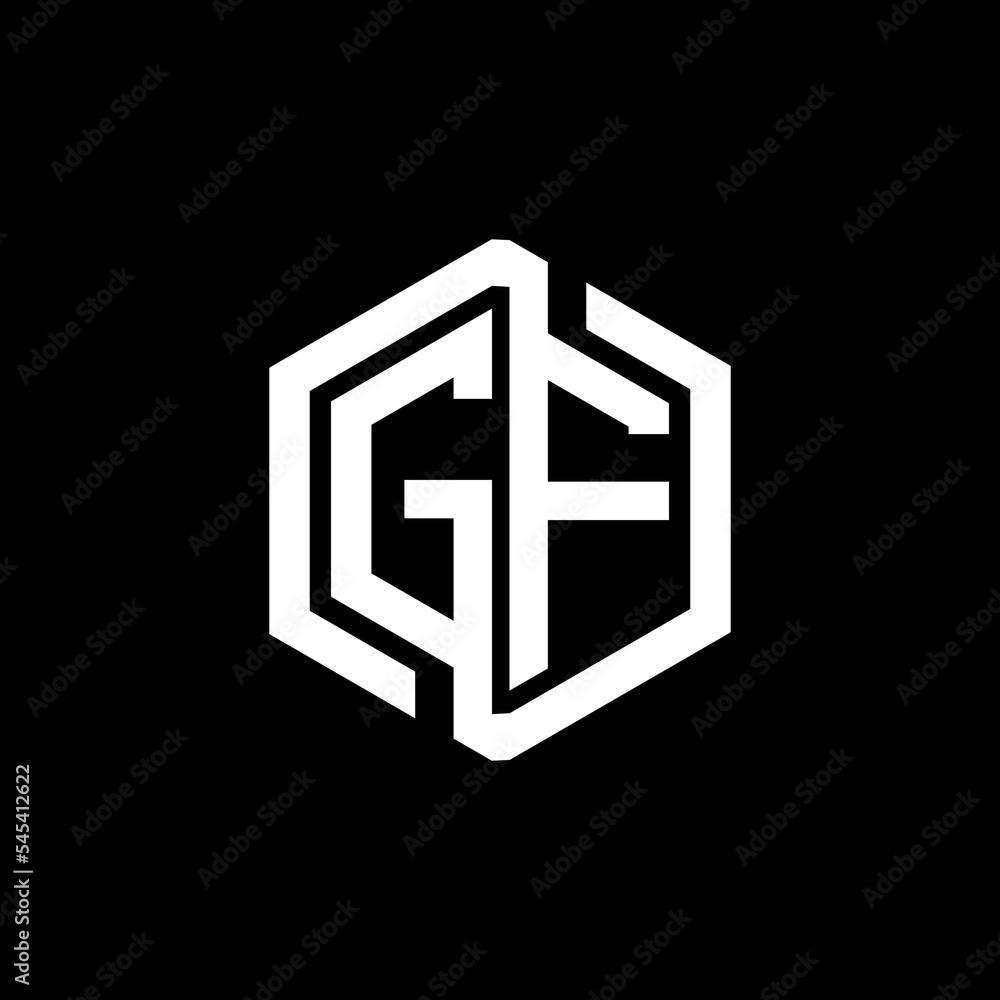 GF letter logo design with black background in illustrator, cube logo ...