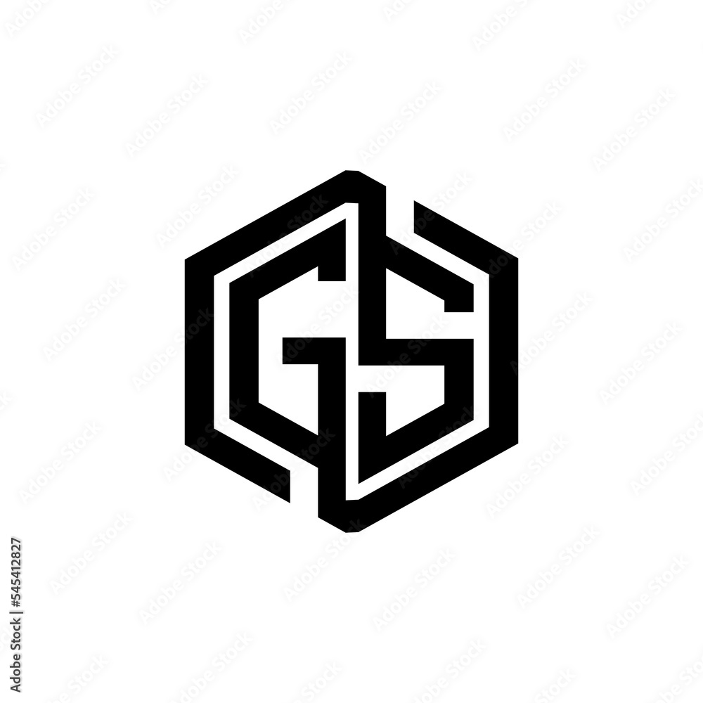 GS letter logo design with white background in illustrator, cube logo ...