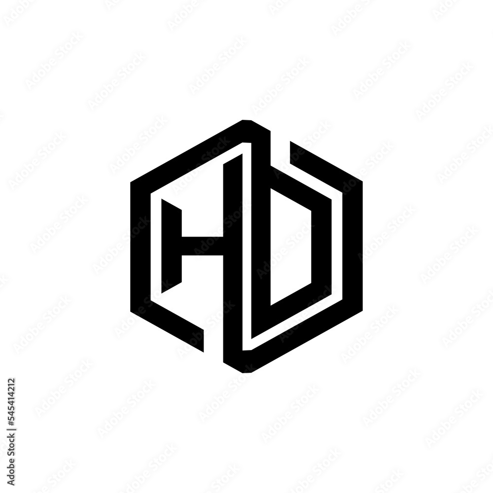 HD letter logo design with white background in illustrator, cube logo ...