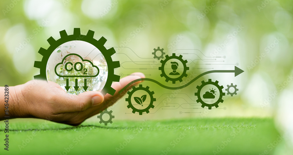 Developing sustainable CO2 concepts and low reduce CO2 emissions and carbon footprint to limit ...