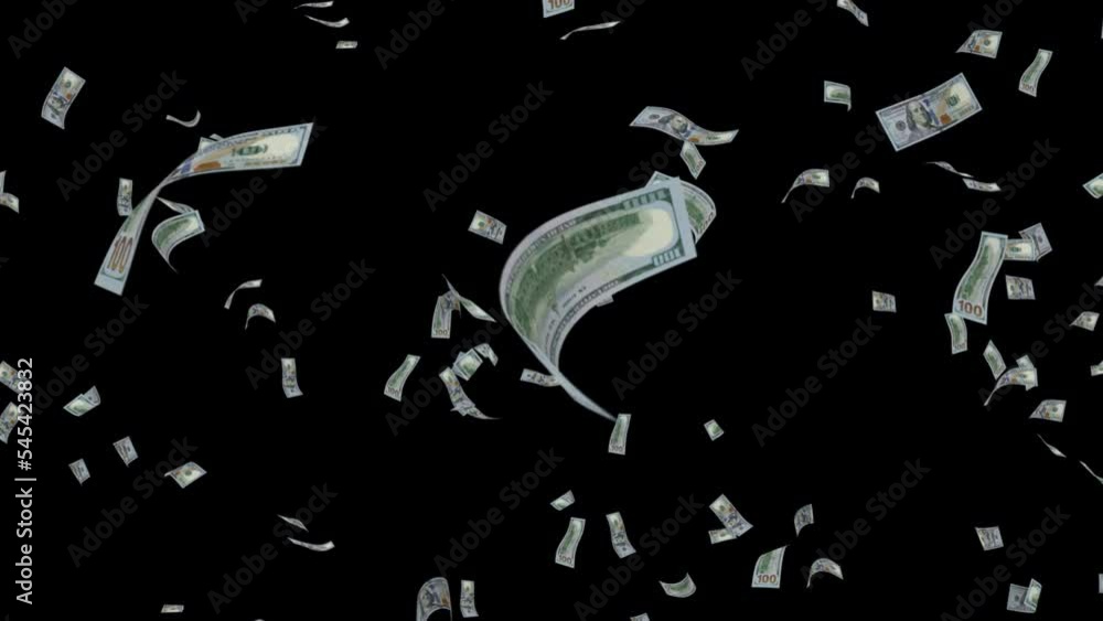 100 Dollar, 3D Animation. Alpha Channel. Stock ビデオ | Adobe Stock