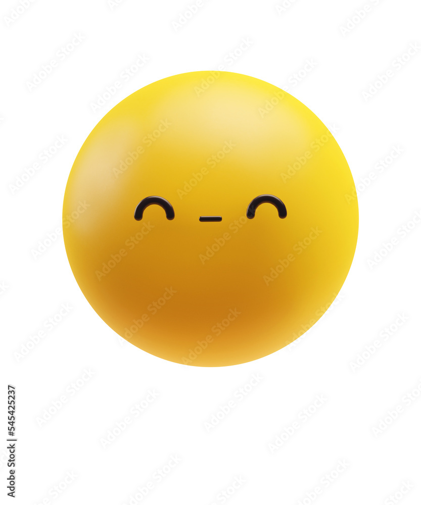 Joy emoticon with a funny kawaii face with arc line eyes Stock ...