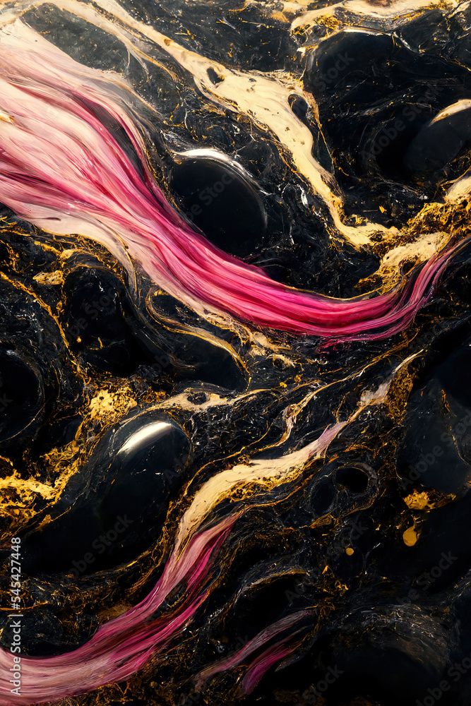 Pink and black marble texture. Luxury abstract fluid art paint ...