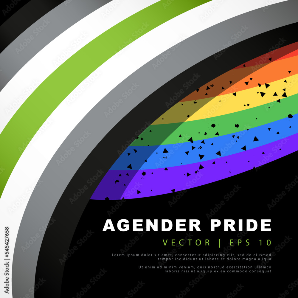 LGBT flag and agender pride flag. Sexual identification. Lack of gender ...