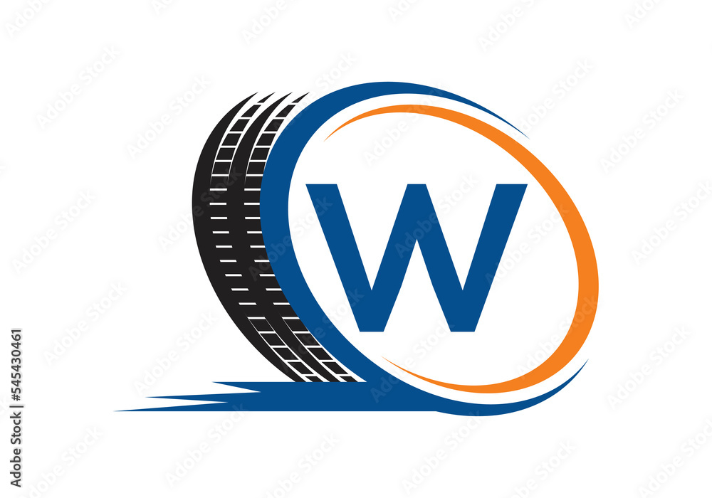 Letter W monogram alphabet With a Sport Car Automotive Car Repair Logo ...