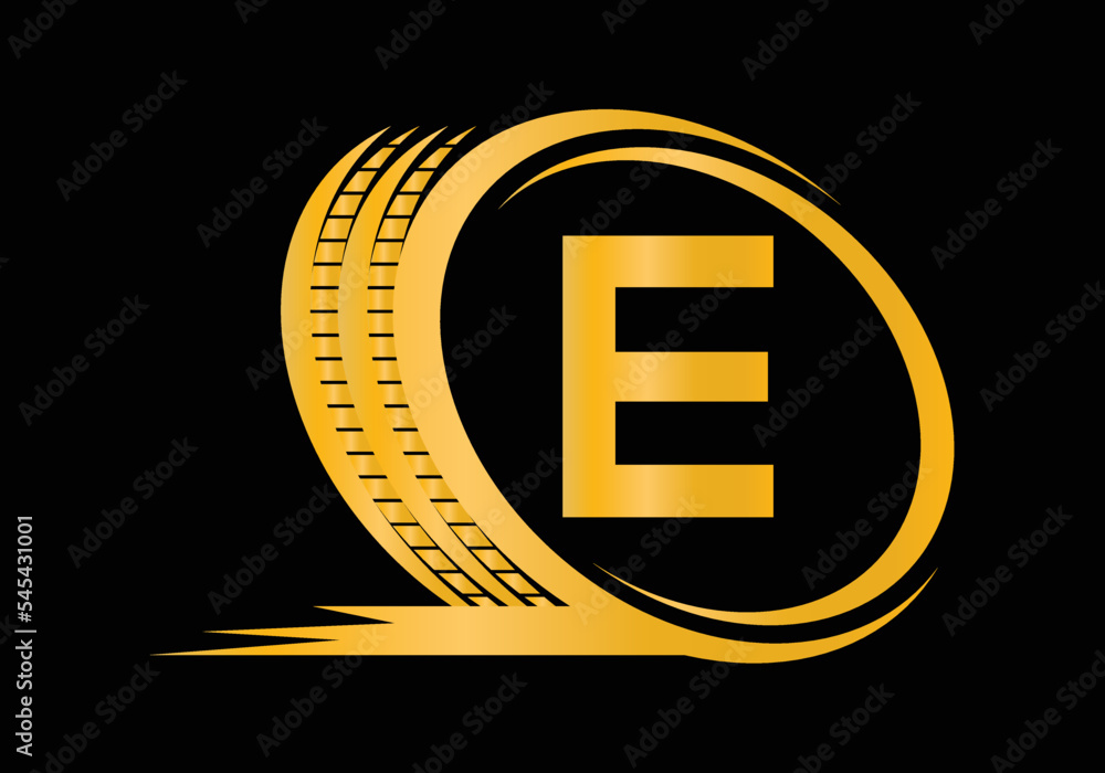 Letter E monogram alphabet With a Sport Car Automotive Car Repair Logo ...