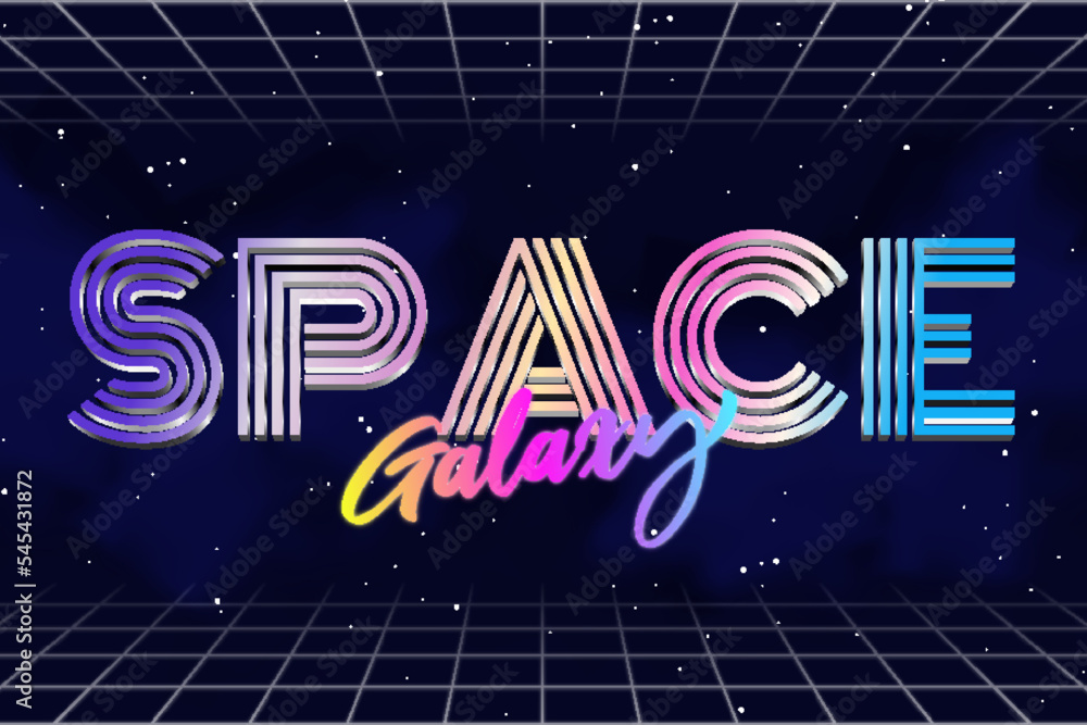 space galaxy font typography lettering 3d editable text effect font ...