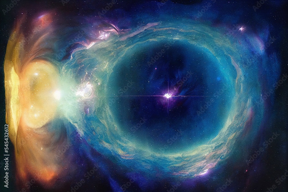 Digital render of a colorful galaxy space background design for ...