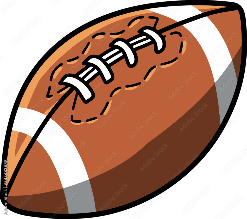 Cute kawaii American football ball clipart on a white background Stock ...