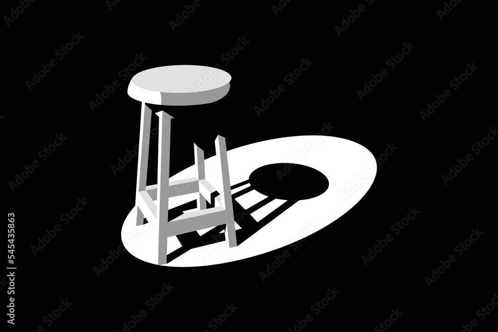 A chair with spotlight and shadow Stock Vector | Adobe Stock