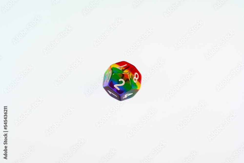 A D12 rainbow die showing the concept of LGBTQ representation and ...