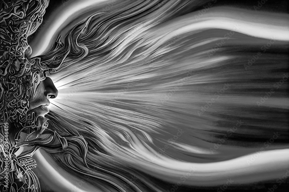 Midjourney abstract render of a psychotic episode Stock Illustration ...