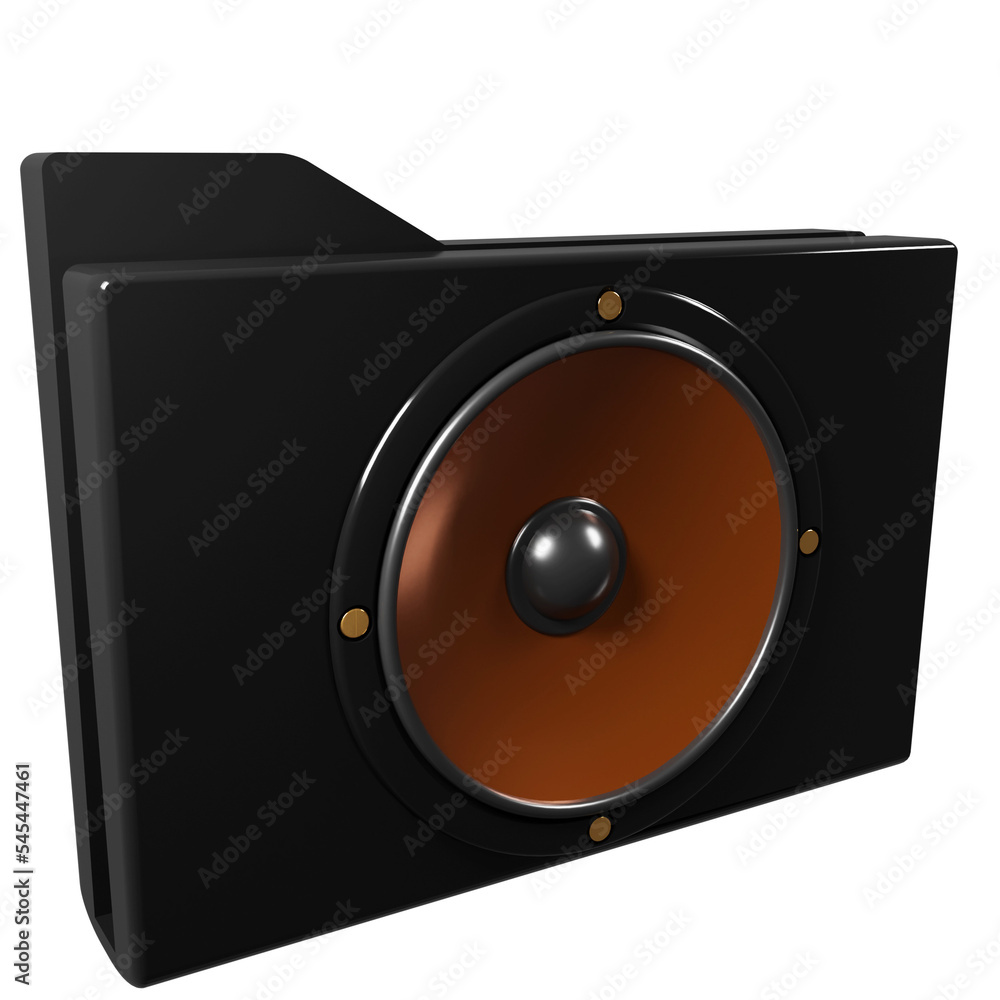 sound folder icon 3d render design ilustração do Stock | Adobe Stock