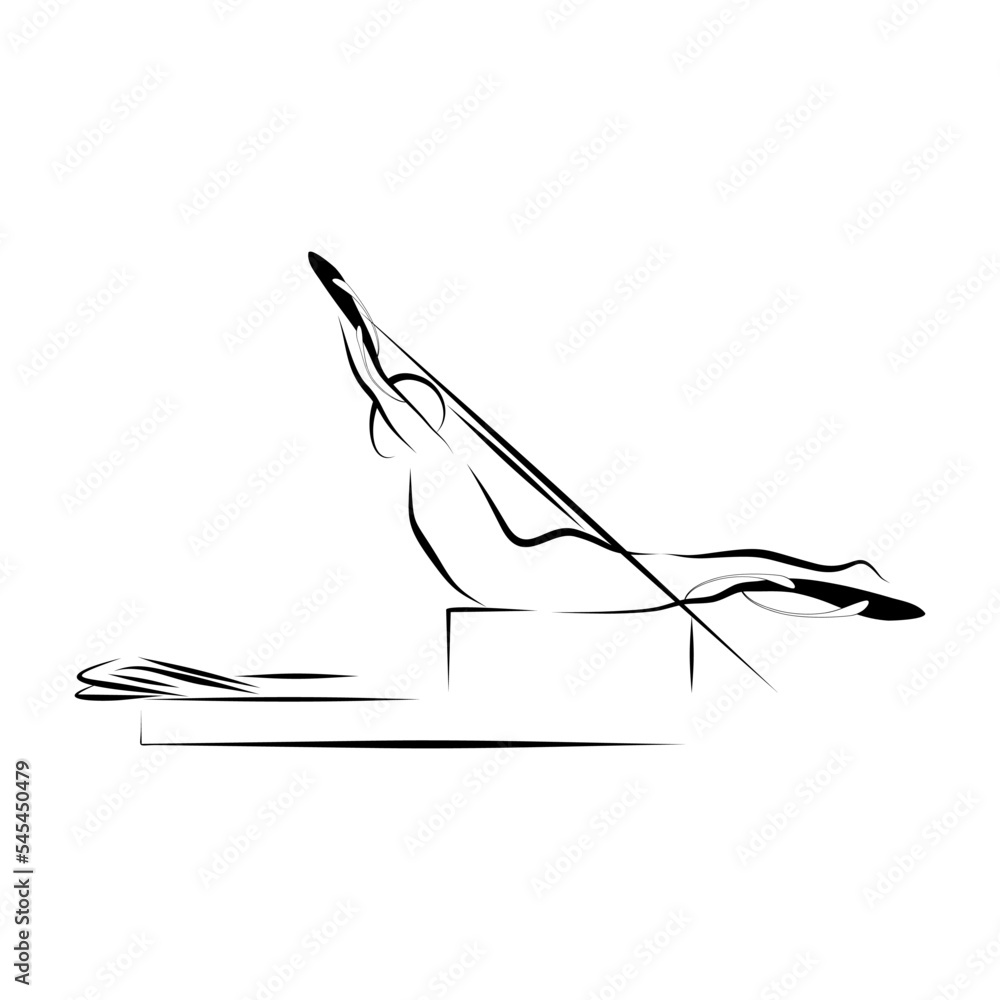 Pilates reformer pose Stock-Vektorgrafik | Adobe Stock