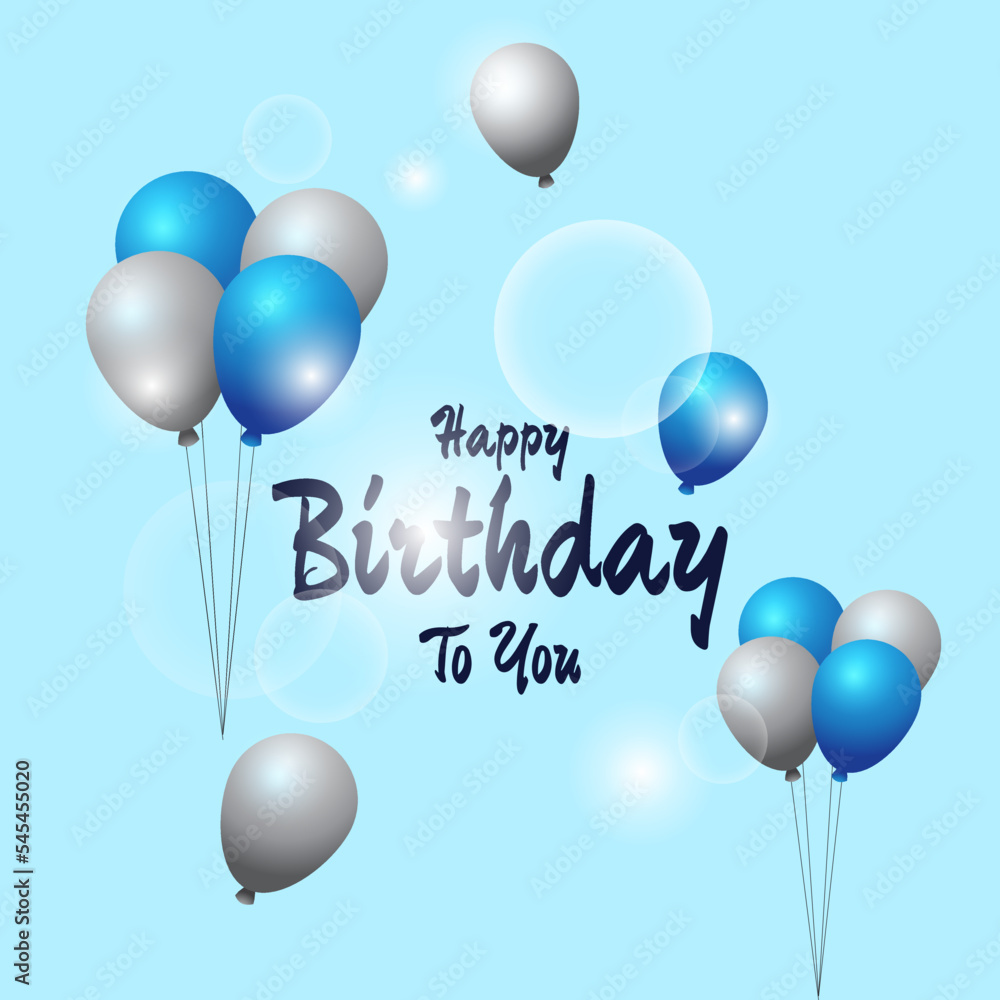 Birthday balloons vector background design.Happy birthday to you text ...