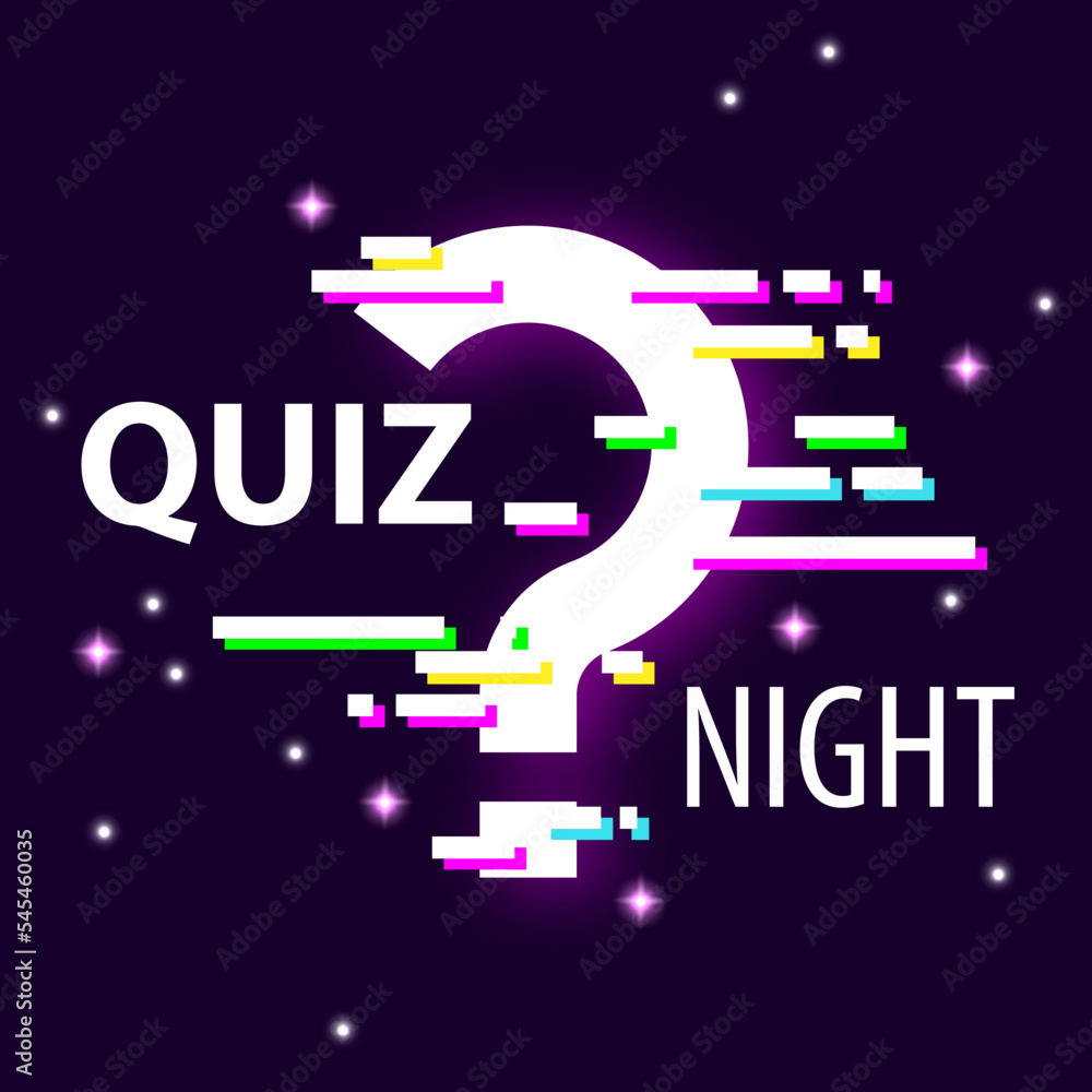 Quiz night background. Vector illustration. Quiz night poster with ...