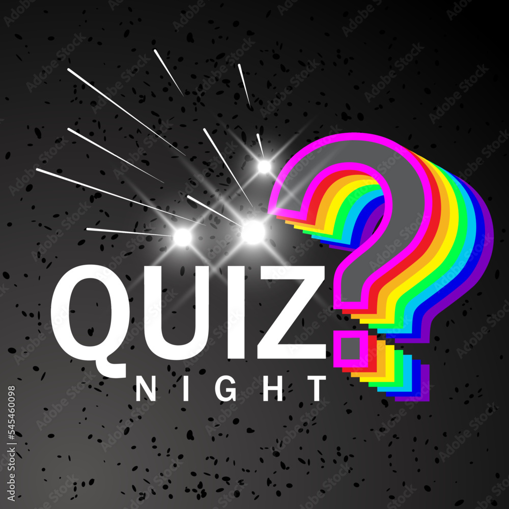 Quiz night background. Vector illustration. Quiz night poster with ...