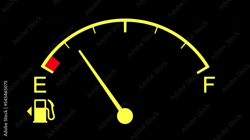 Fuel gauge fills up. Dashboard meter animation on transparent ...