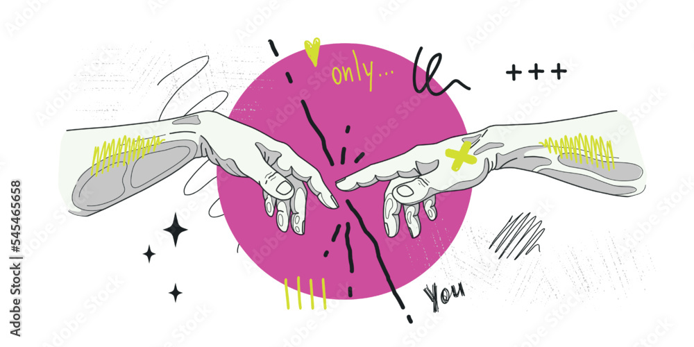 Michelangelo hands, adam creation art. Abstract religion god, human ...