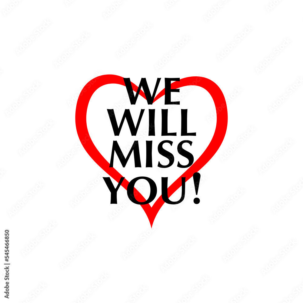 We will miss you logo isolated on white background Stock Vector | Adobe ...